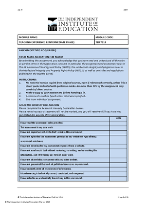 TEIP5119 TE104 Lesson Plan Template - The IIE Lesson Plan Template 2024 ...