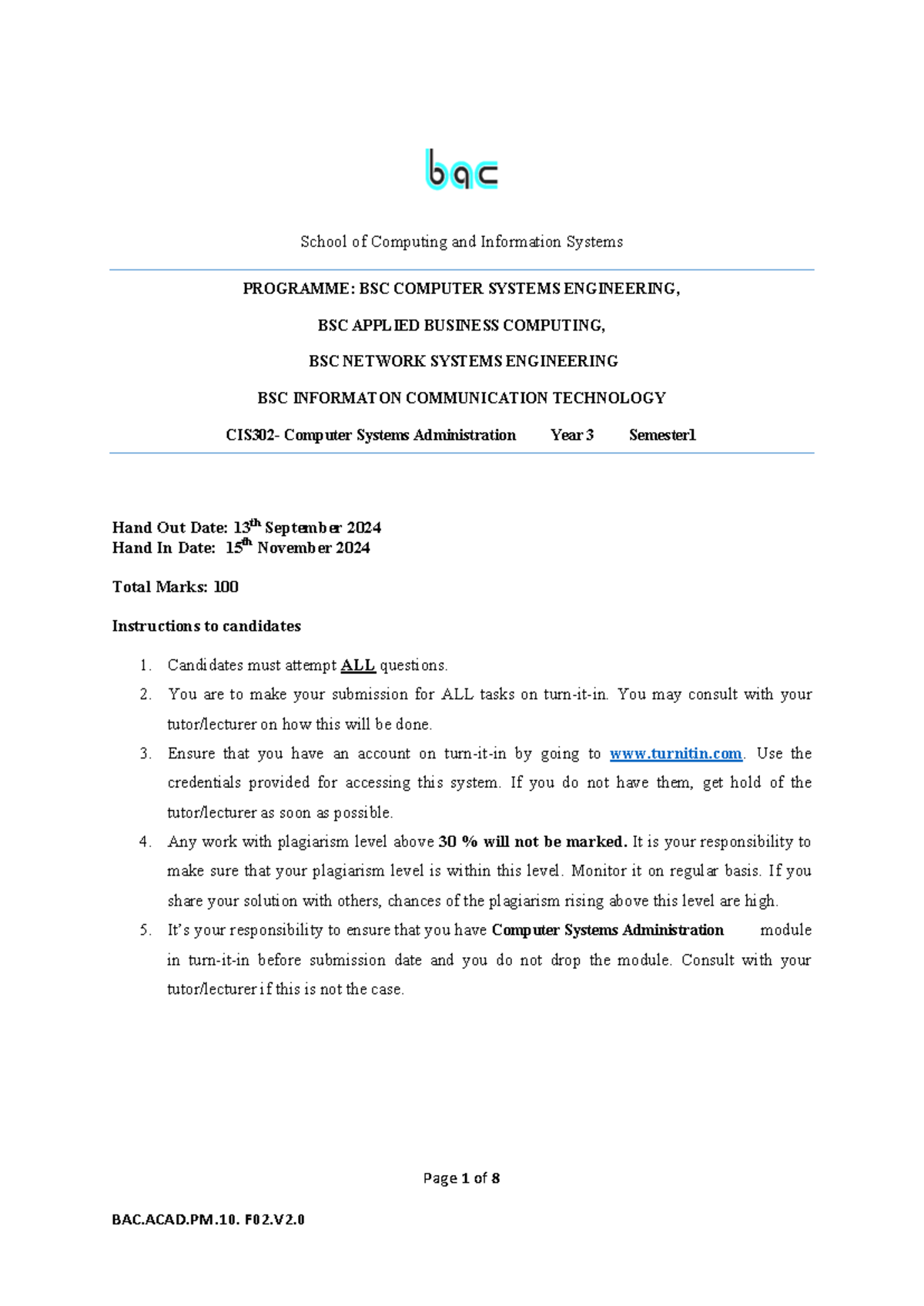 CSA Assignment 2024 - Computer Systems Administration Tasks Guide - Studocu