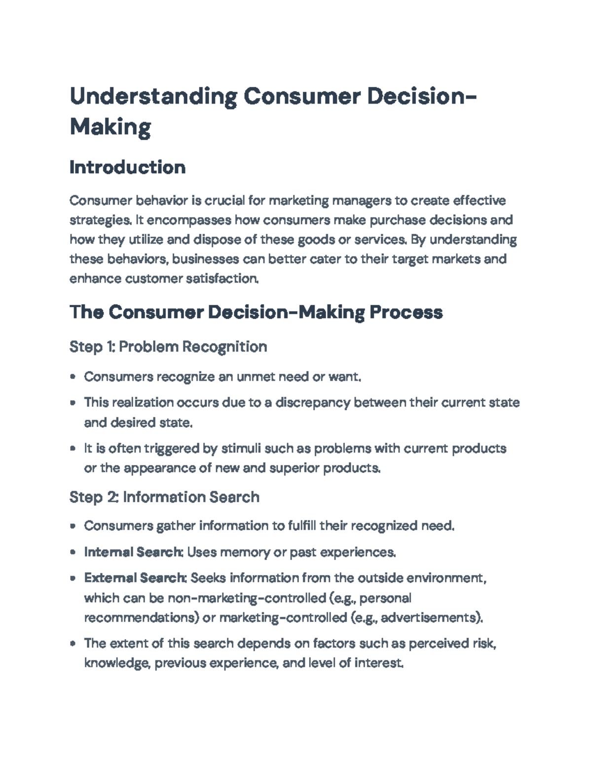 Understanding Consumer Decision-Making: Processes & Influences (MKT 101 ...