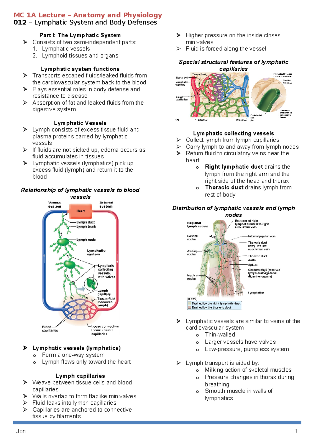 MC 1A - 12 Lymphatic Systemc and Body Defenses - 012 – Lymphatic System ...