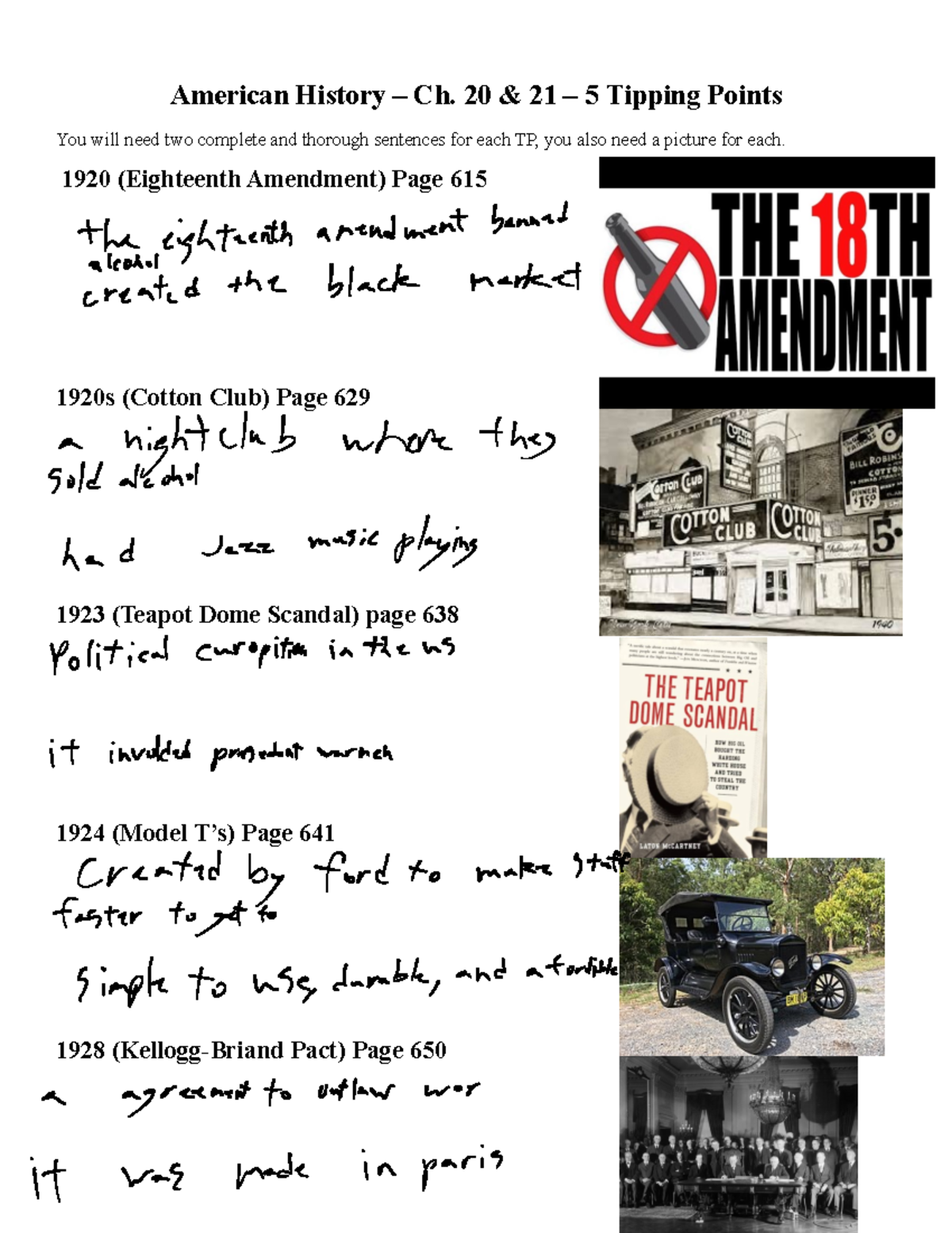 Ch 20+21 retake ticket - American History – Ch. 20 & 21 – 5 Tipping ...