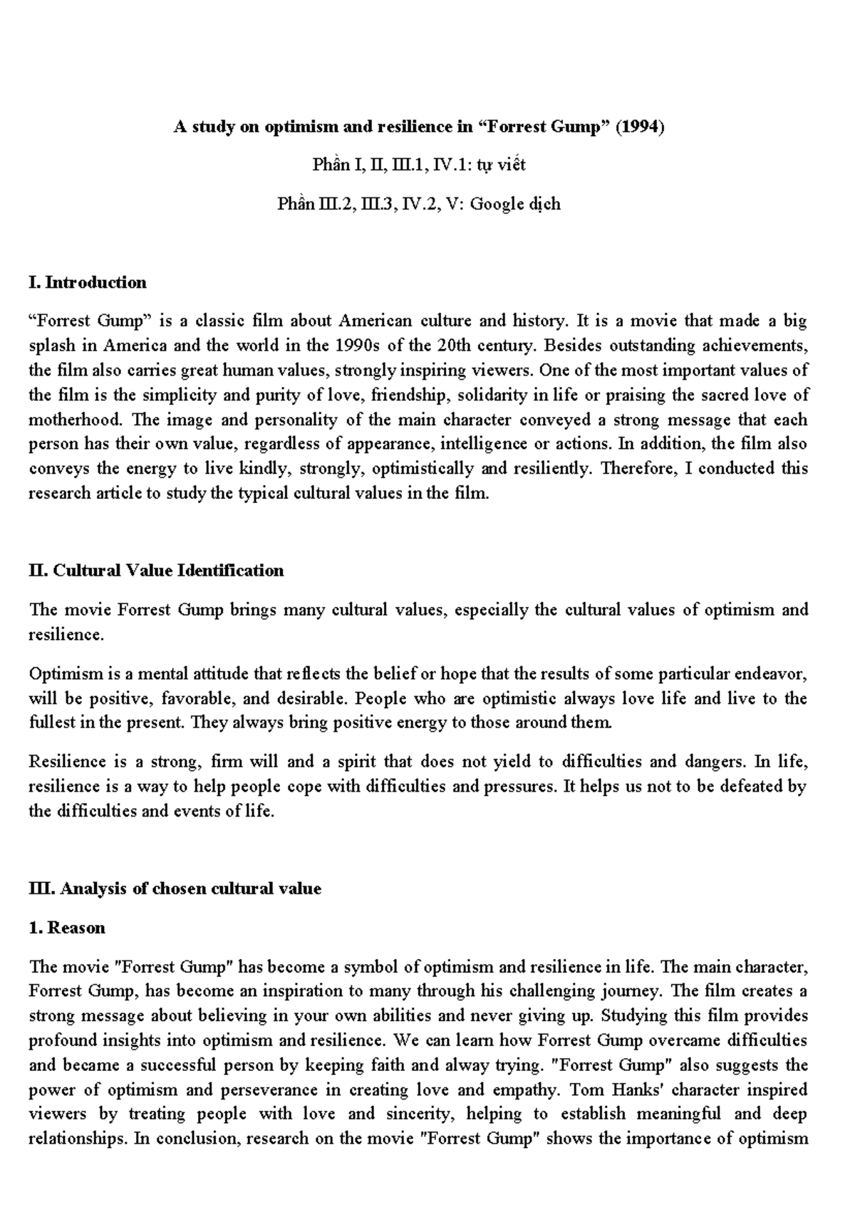 A study on optimism and resilience in Forrest Gump - Introduction ...