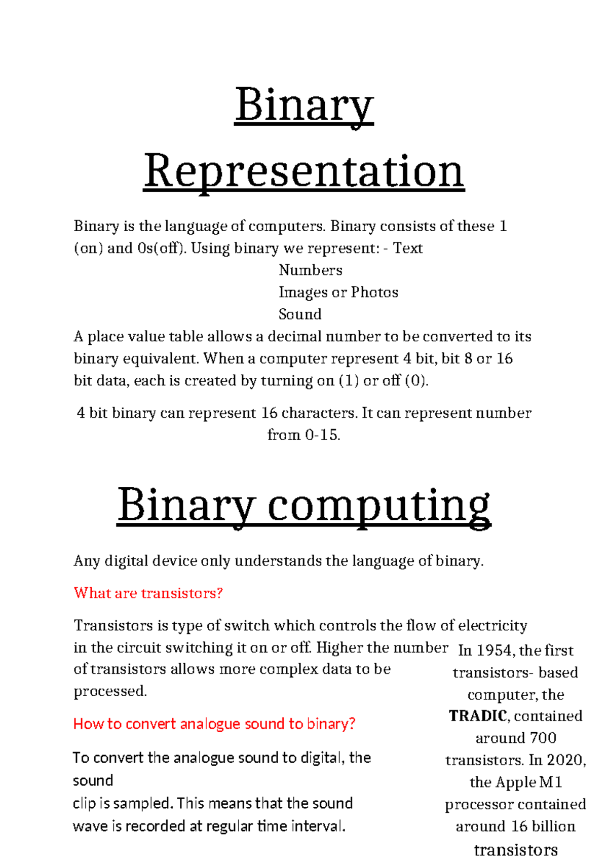 Binary Representation: Understanding Binary, Transistors, and IP ...