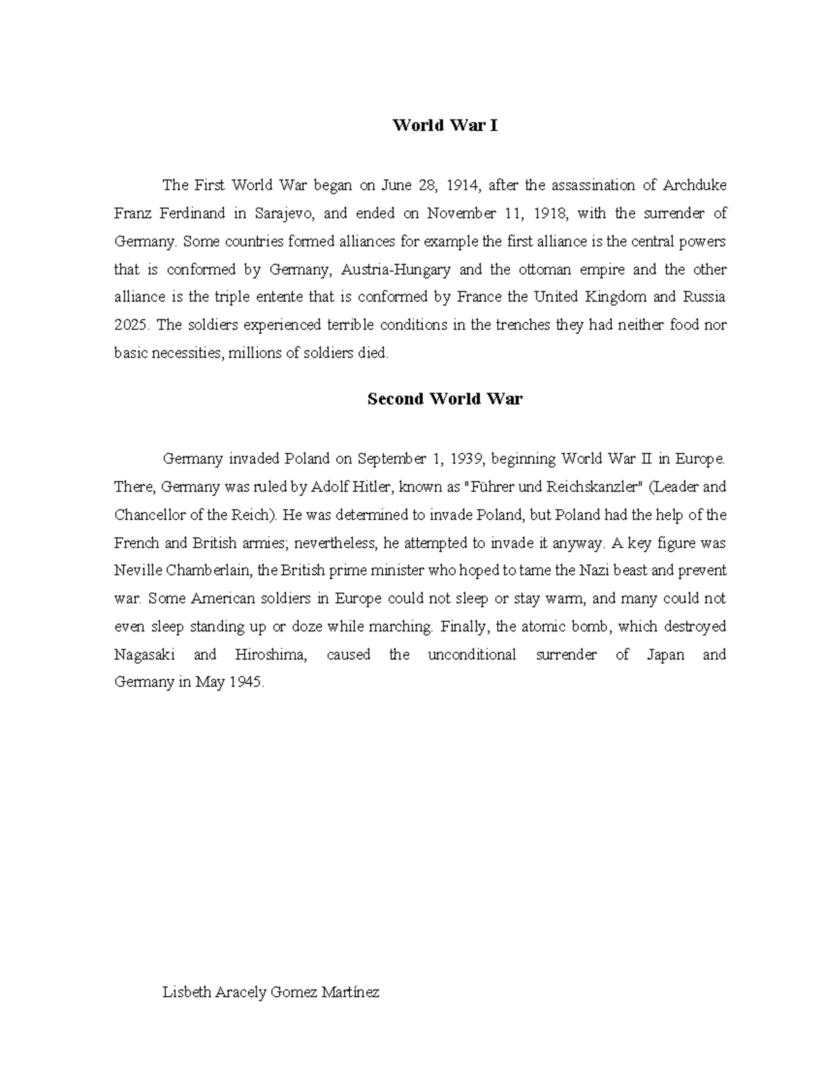 World History Overview: WWI & WWII Key Events and Impacts - Studocu