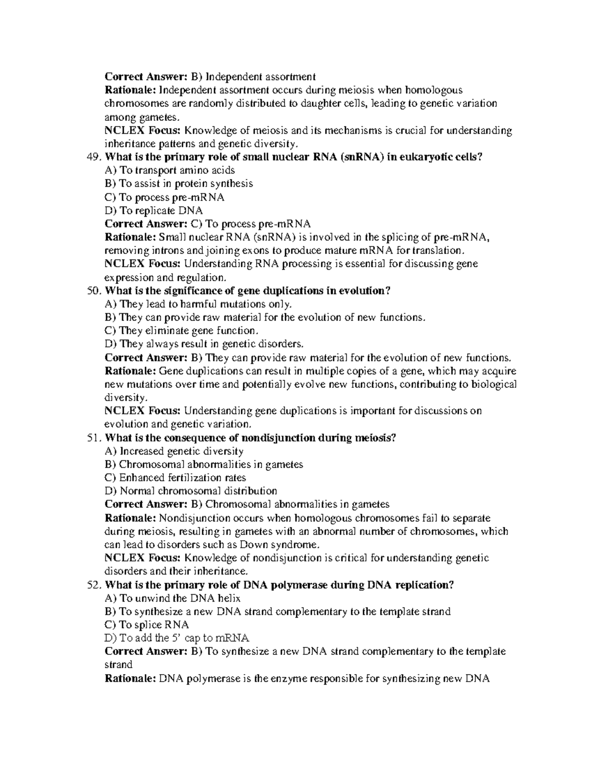 Genetics Test Bank: Key Concepts & NCLEX Focus (20241221153954) - Studocu
