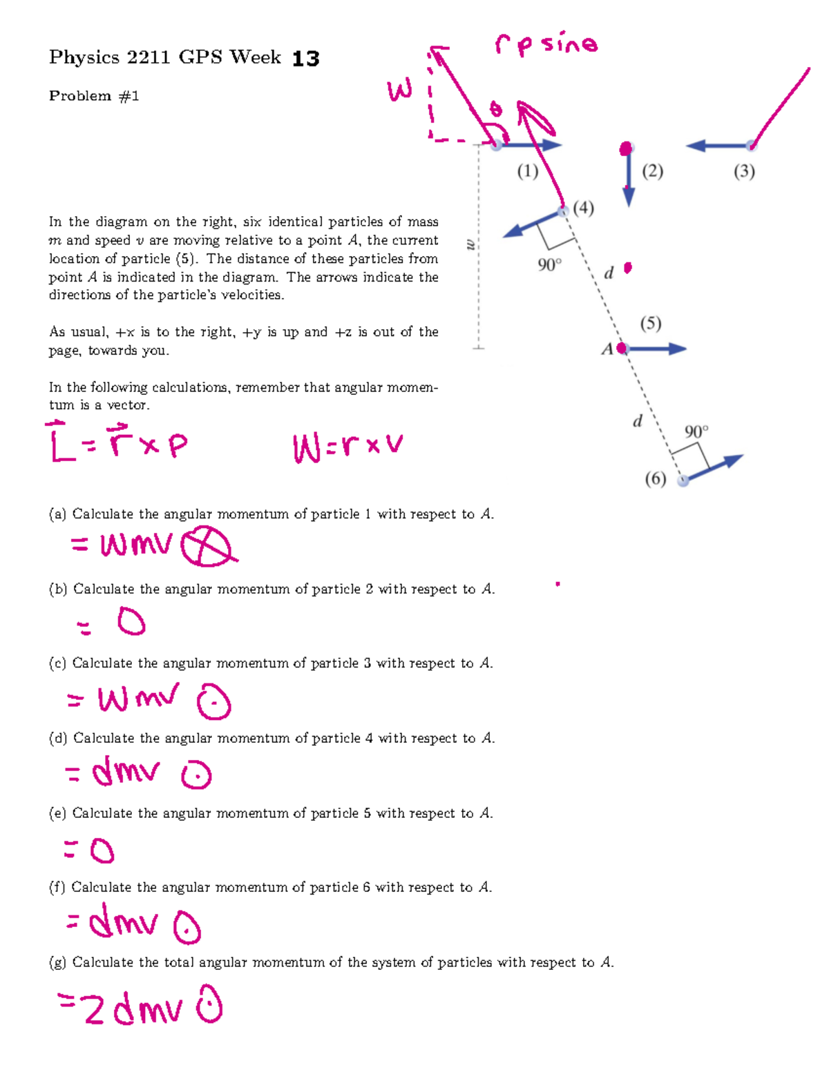 Physics 2211 GPS Week 14 - Angular Momentum Calculations - Studocu