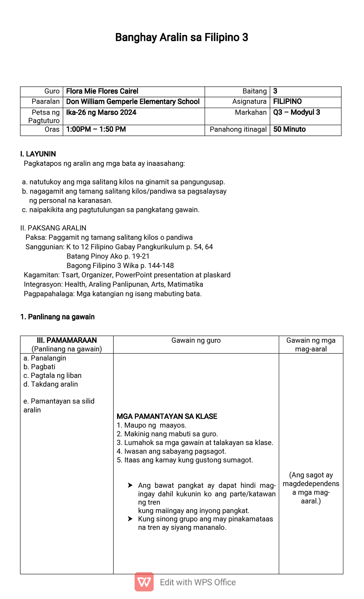 Aaaass - Lesson plan English 7 - Banghay Aralin sa Filipino 3 I ...