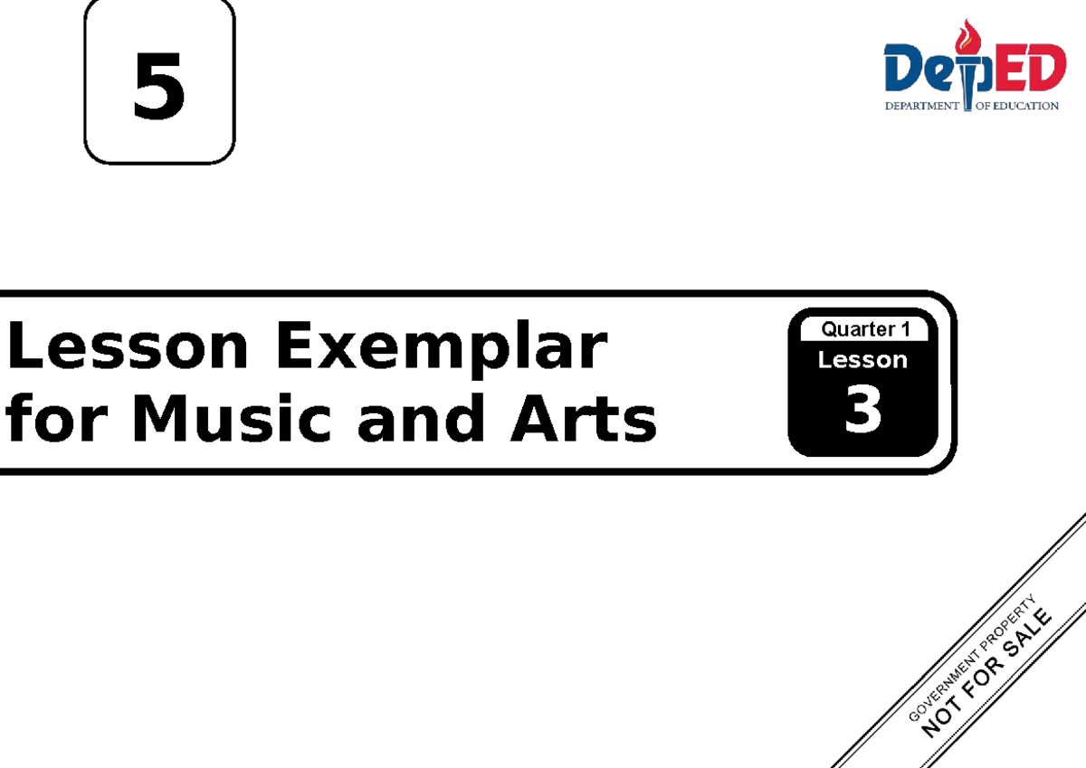 Q1 LE Music and Arts Grade 5 Lesson 3 Exemplar (Weeks 5-7) - Studocu