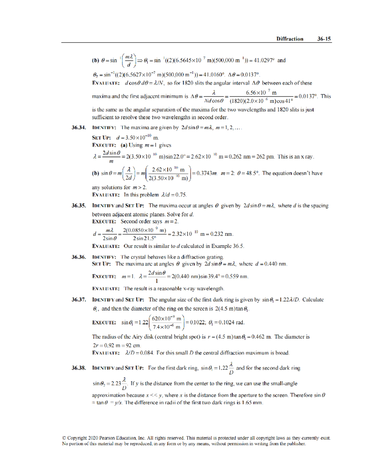 Physics 1820: Diffraction and Angular Separation Analysis - Studocu