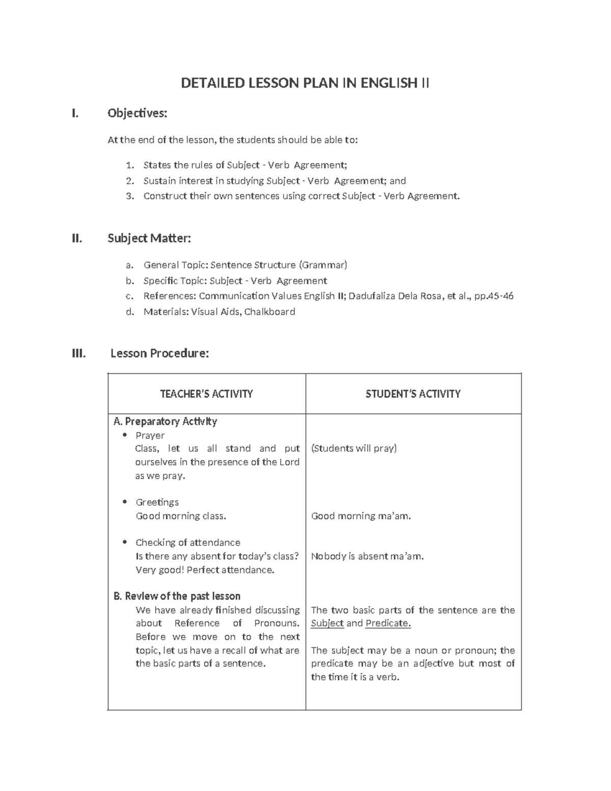 Detailed Lesson Plan in English 2- jaja - DETAILED LESSON PLAN IN ...