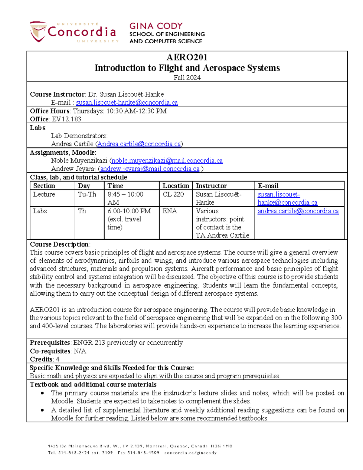AERO201-2024 Introduction to Flight and Aerospace Systems Outline - Studocu