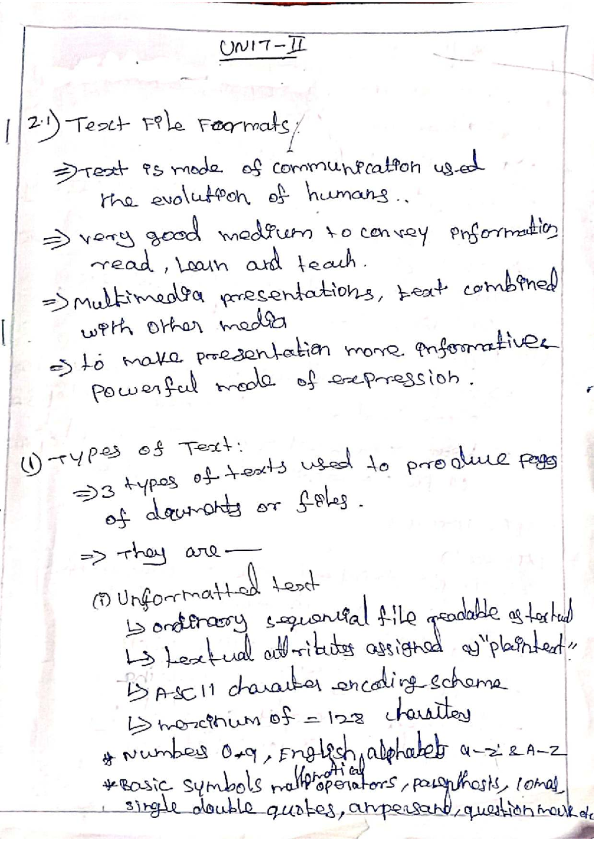 Multimedia and Animation Unit 2 Notes: File Formats Overview - Studocu