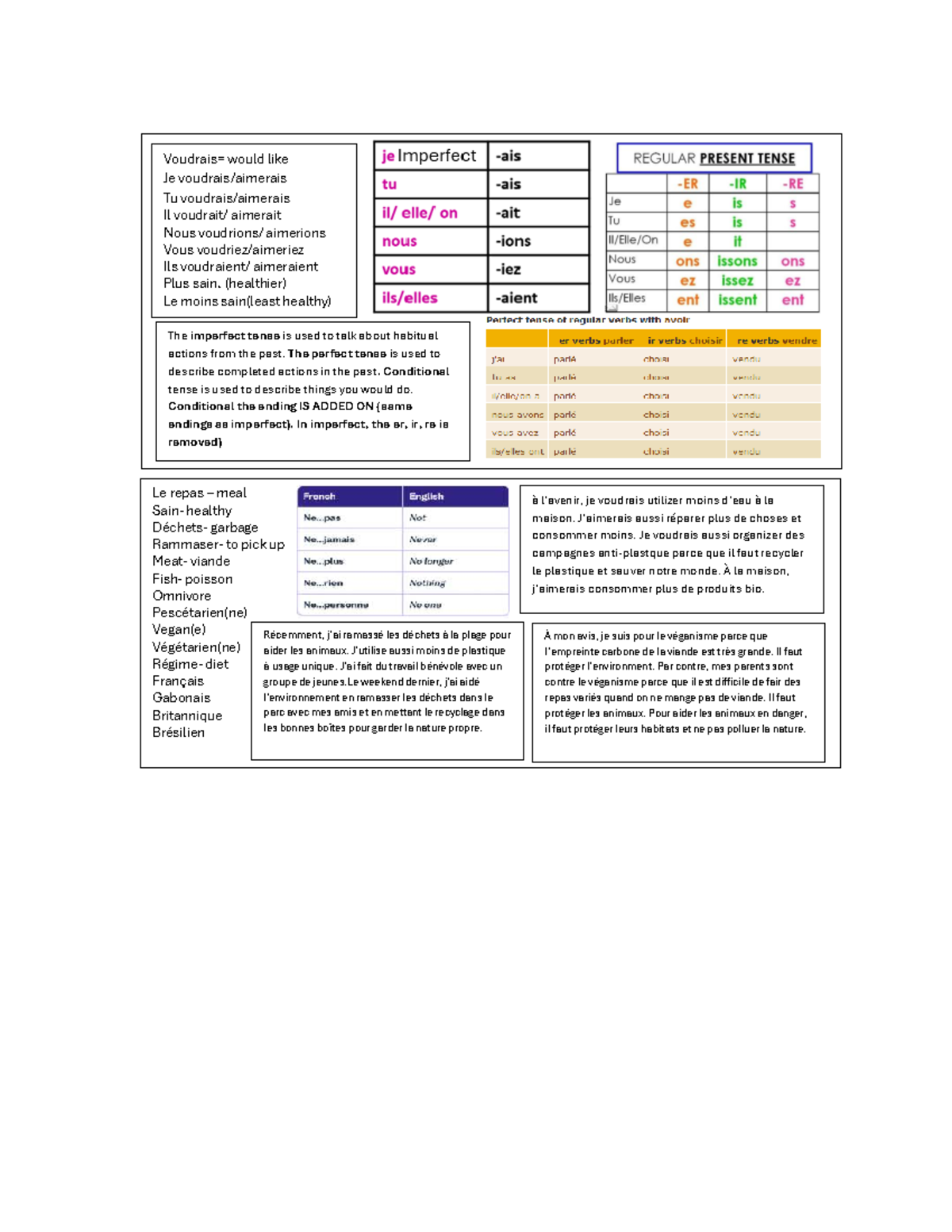 French 10 Module 4 - Conditional & Imperfect Tenses in Context - Studocu