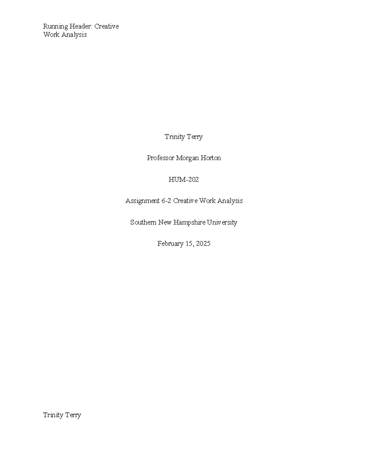 HUM-202 6-2: Creative Work Analysis of "Memoirs of a Geisha" - Studocu