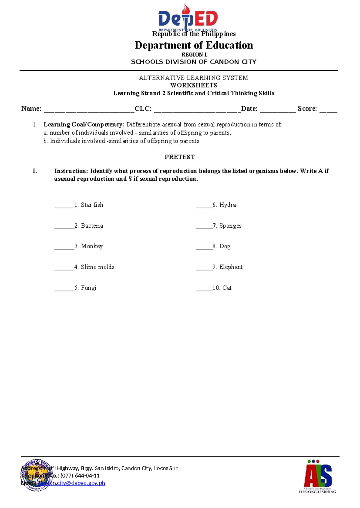 Mitosis vs Meiosis Comparison Worksheet - Studocu