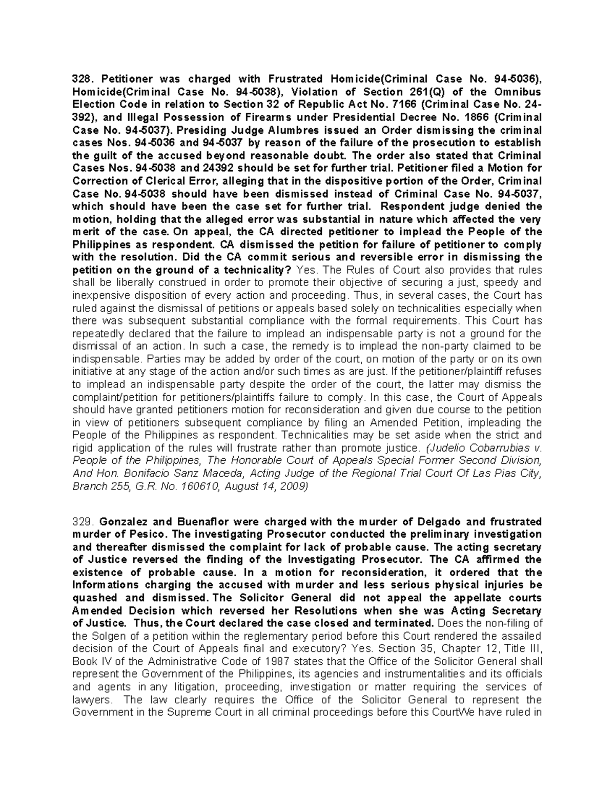 Legal Digest: Key Judicial Decisions on Criminal Cases (Criminal Law ...