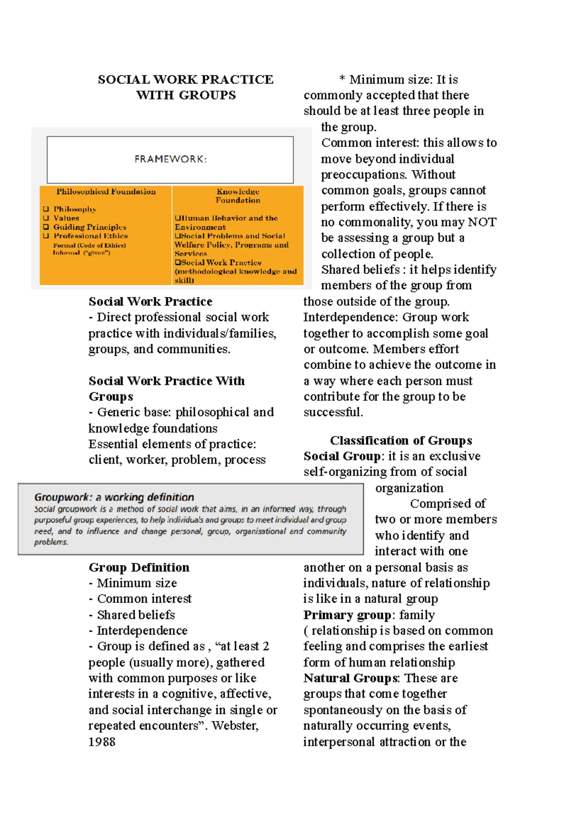 Social WORK Practice WITH Groups Reviewer - SOCIAL WORK PRACTICE WITH ...