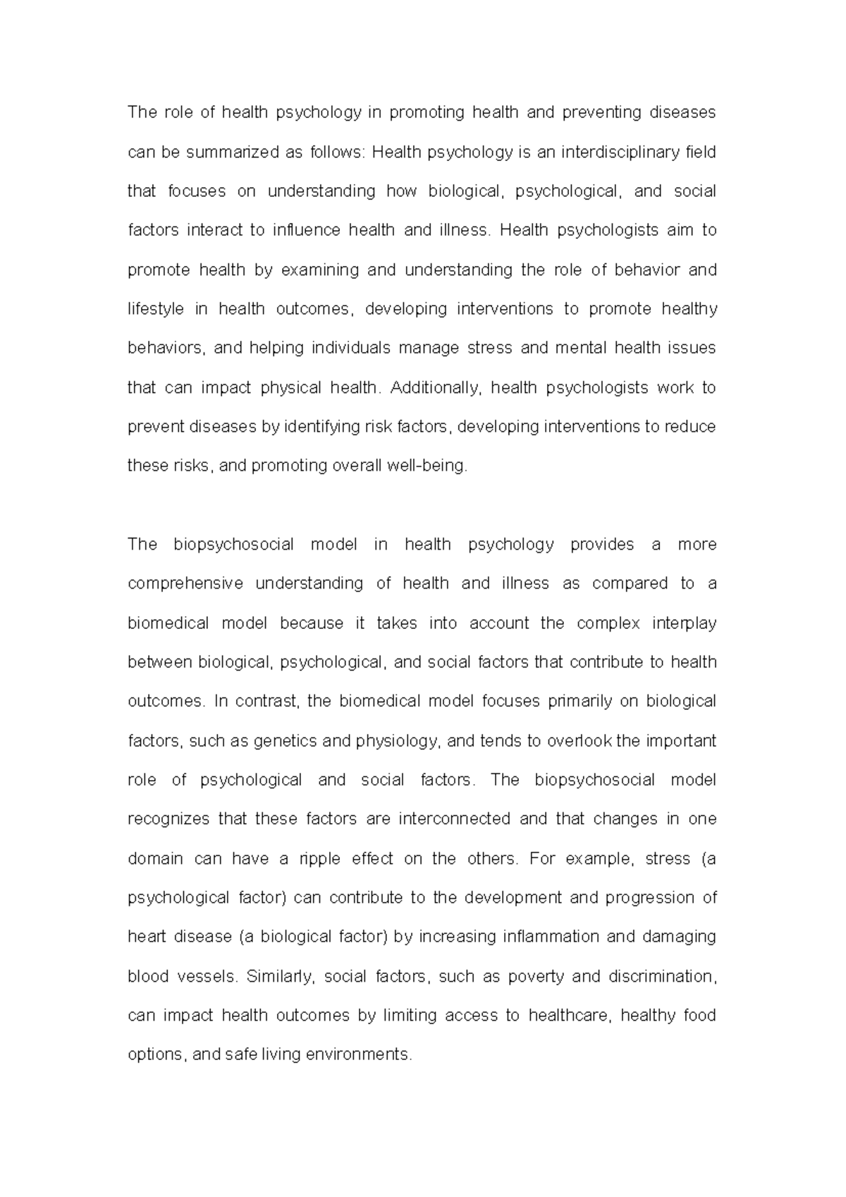 Health Psychology: Interplay of Factors in Health & Disease Prevention ...