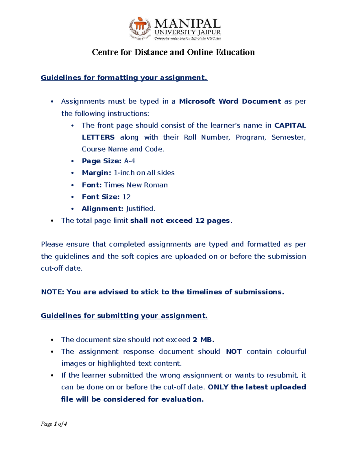 Guidelines for Formatting Assignments - DBB2102 BBA Sem 1 - Studocu