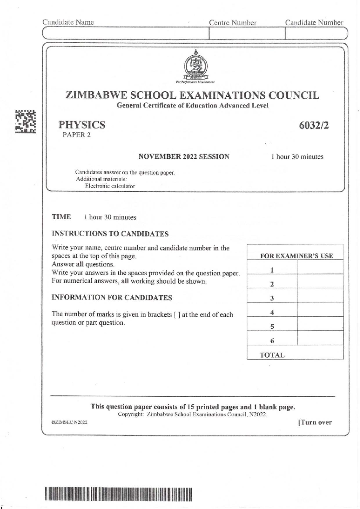 N2022 A Level Physics Paper 2 Exam Questions and Solutions - Studocu
