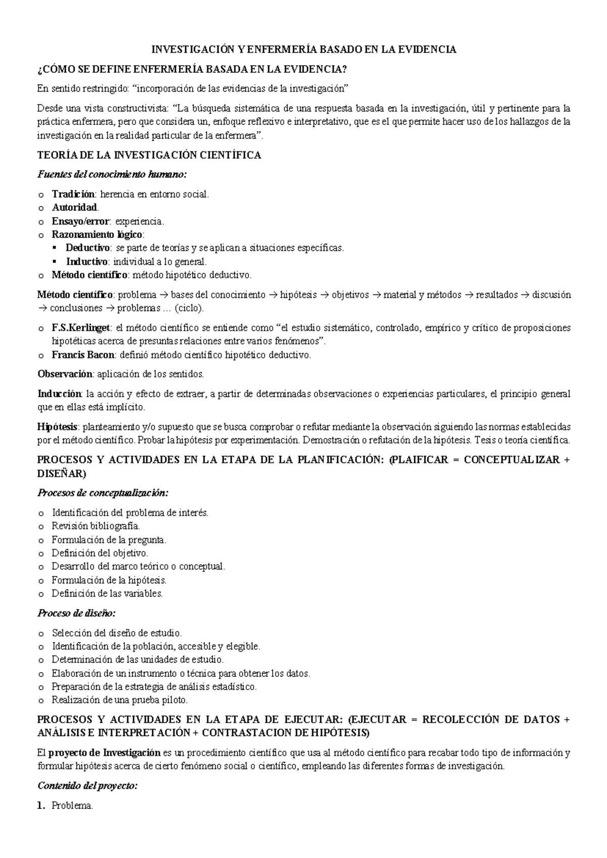 Resumen IEBE - INVESTIGACIÓN Y ENFERMERÍA BASADO EN LA EVIDENCIA ¿CÓMO ...