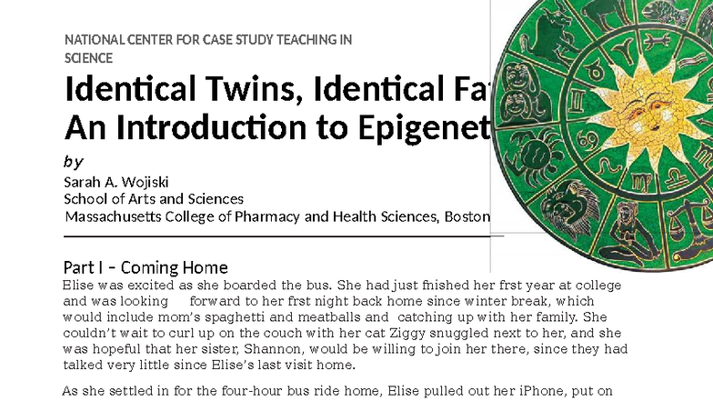 Identical Twins and Epigenetics: Insights into Schizophrenia - Studocu
