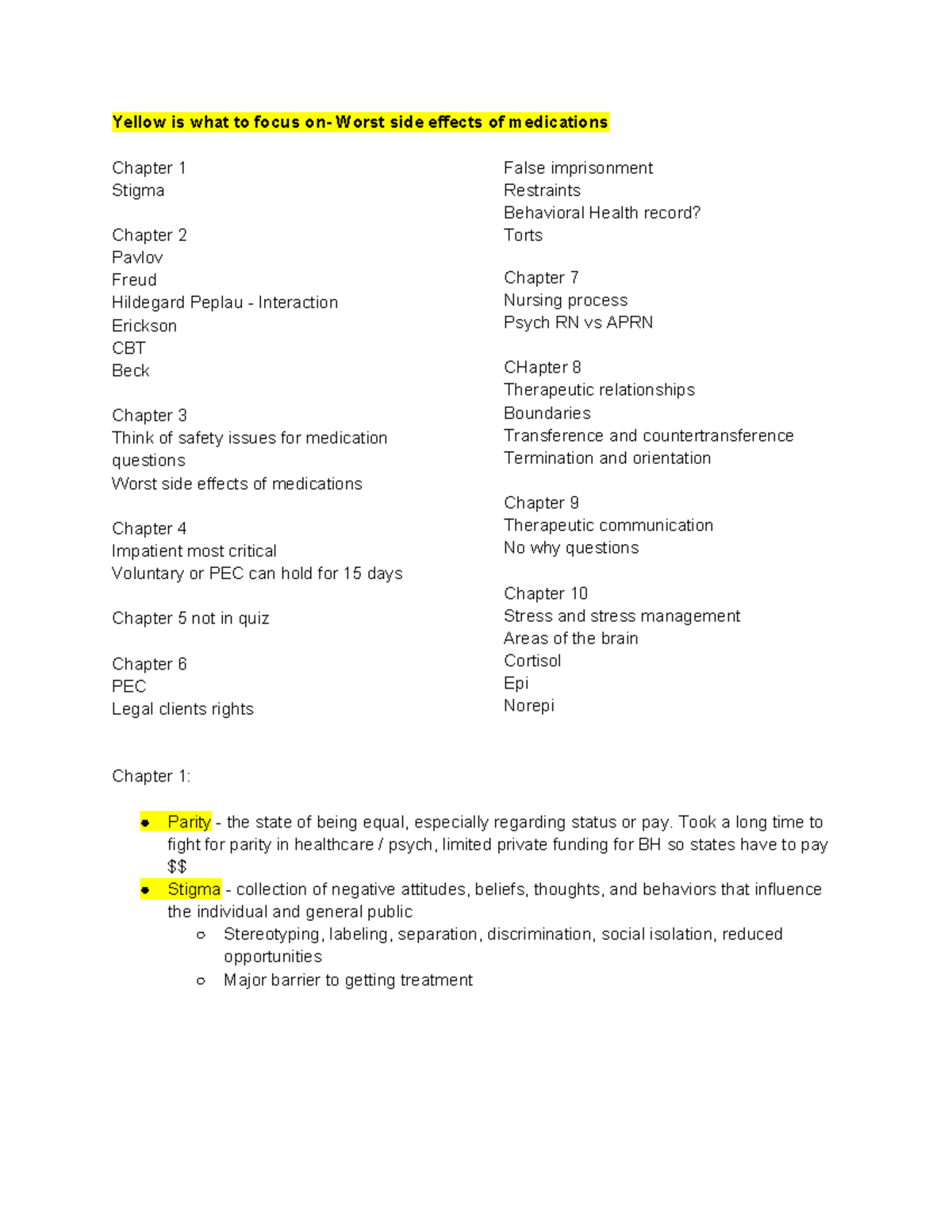 Behavioral Health Study Guide: Week 1-2 Overview and Key Concepts - Studocu