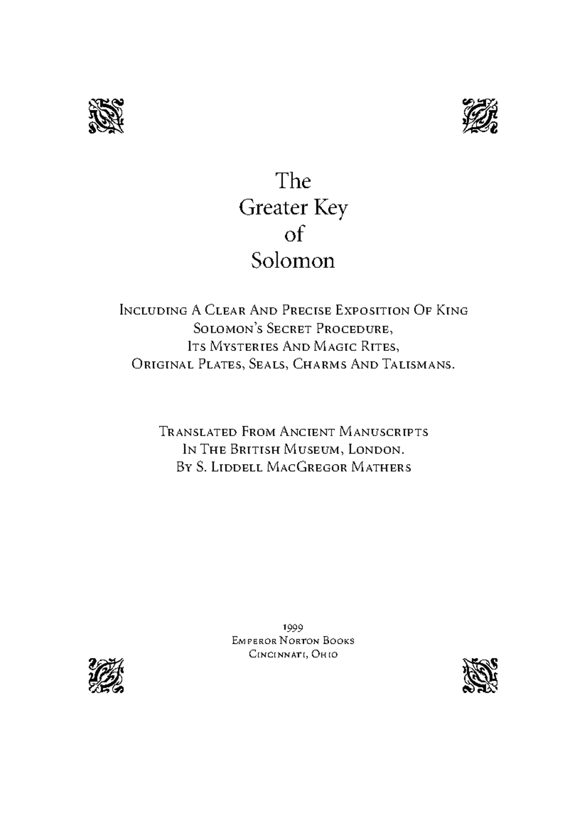 The Greater Key of Solomon: A Compilation of Mystical Secrets - Studocu