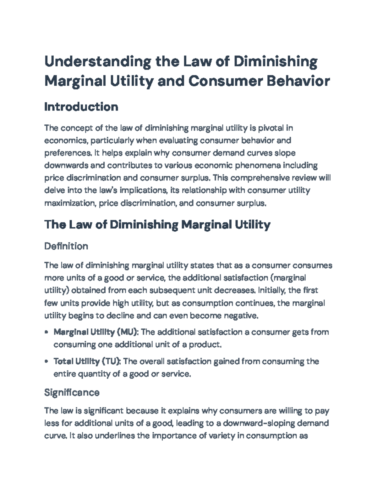 Understanding Diminishing Marginal Utility & Consumer Behavior in Econ ...
