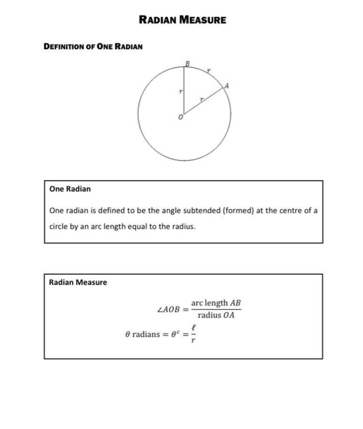 Radian Measures - Practice for Trigonometry (MATH 101) - Studocu