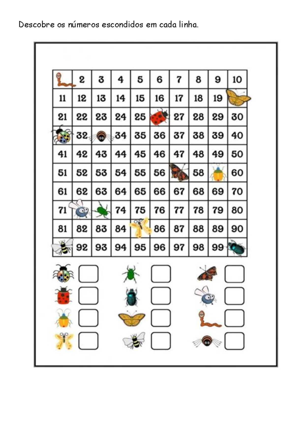 Descobre os números escondidos em cada linha - educação especial ...