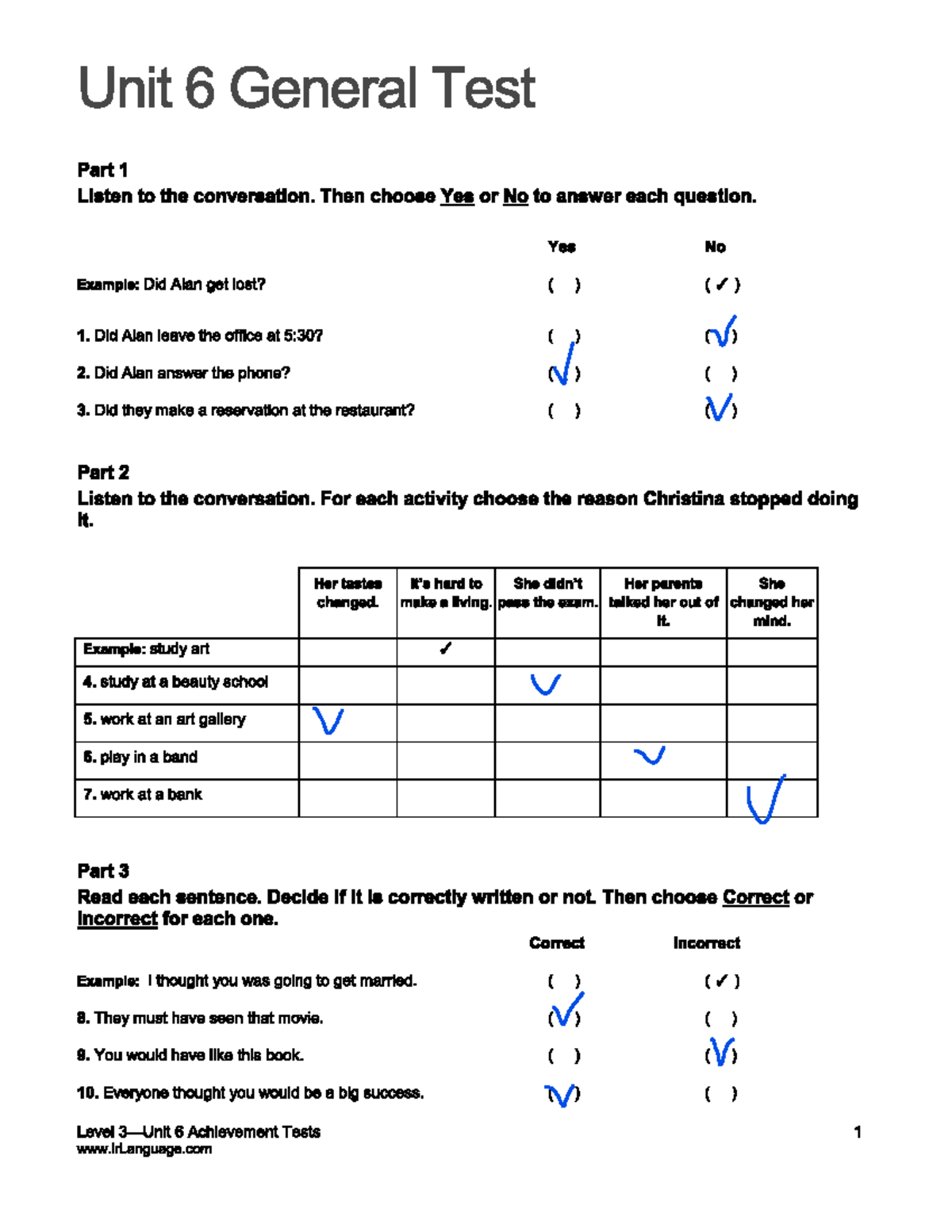 Bài Test Unit 6 - Đánh Giá Kiến Thức Học Sinh - Studocu