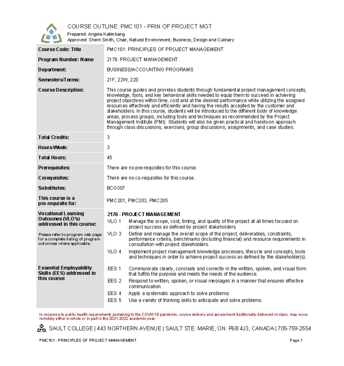 PMC101 - Principles OF Project Management - Course Code: Title PMC101 ...