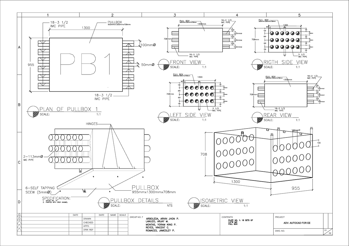Plate 1: Pull Box & IMC Pipe Design (EE 123) - Studocu