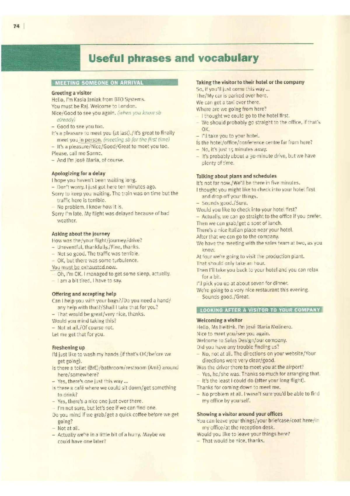 Useful Phrases for Meeting Someone: Arrival & Hospitality (ENG-101 ...