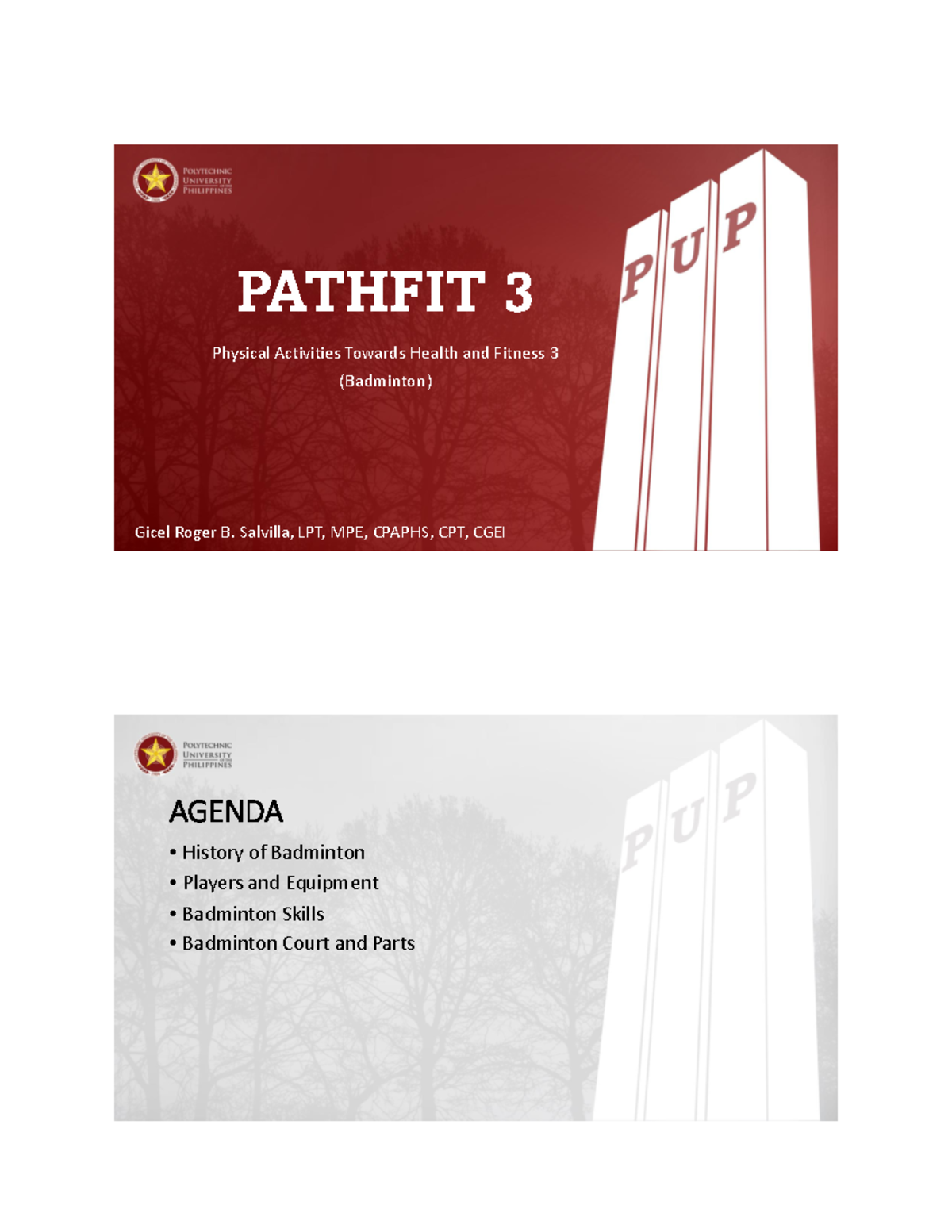Intro to Badminton - PATHFIT 3 Physical Activities Towards Health and ...