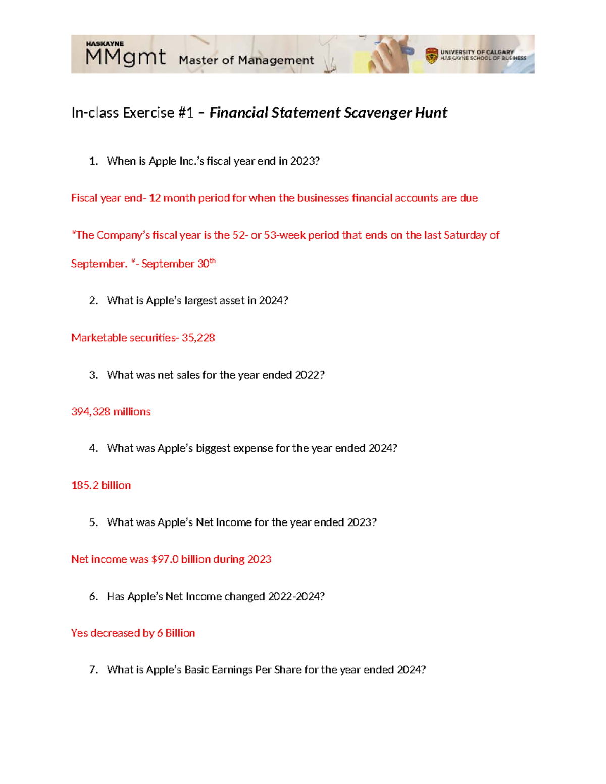 ACC 101: Financial Statement Scavenger Hunt Insights - Studocu