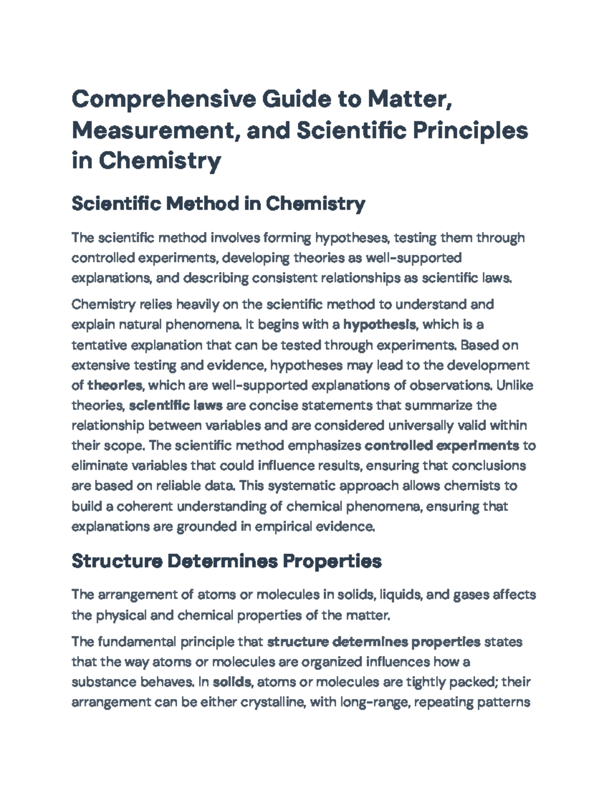 Comprehensive Guide to Matter, Measurement, and Scientific Methods in ...