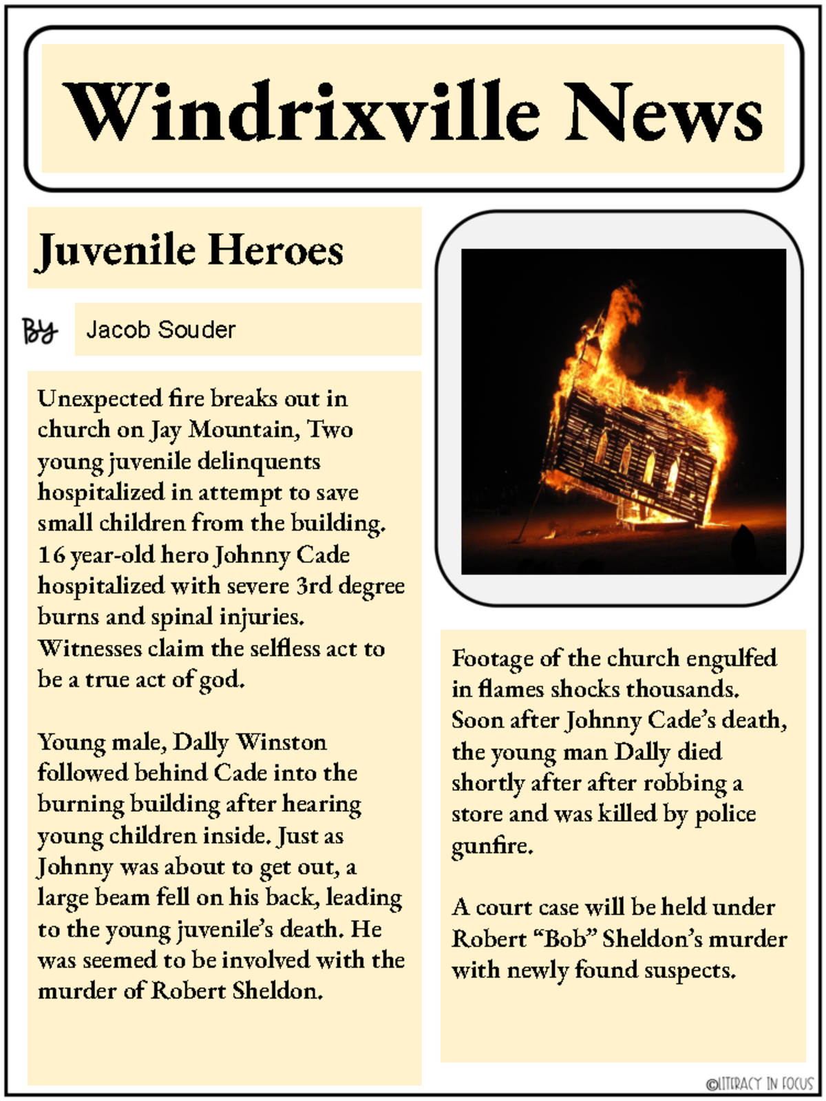 Jacob Souder - News Article Template - Windrixville News Juvenile ...