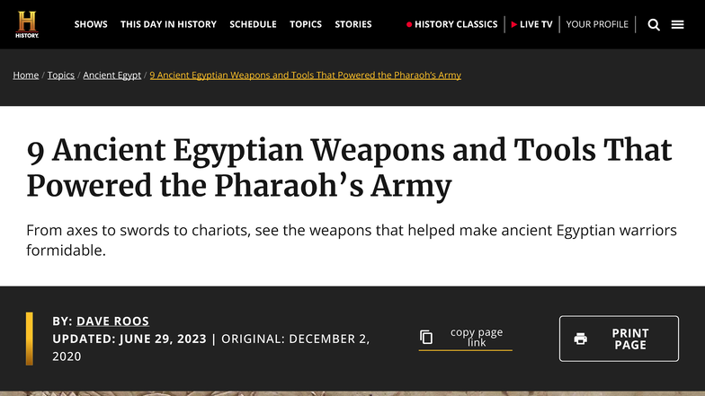 9 Ancient Egyptian Weapons & Tools That Powered the Army - Studocu