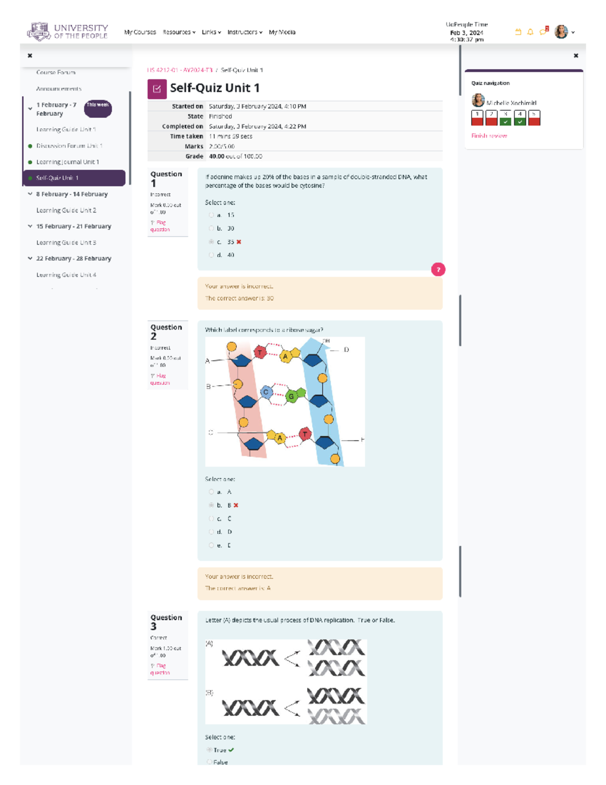 Genetics - Self quiz unit 1 review - HS4212 - Studocu
