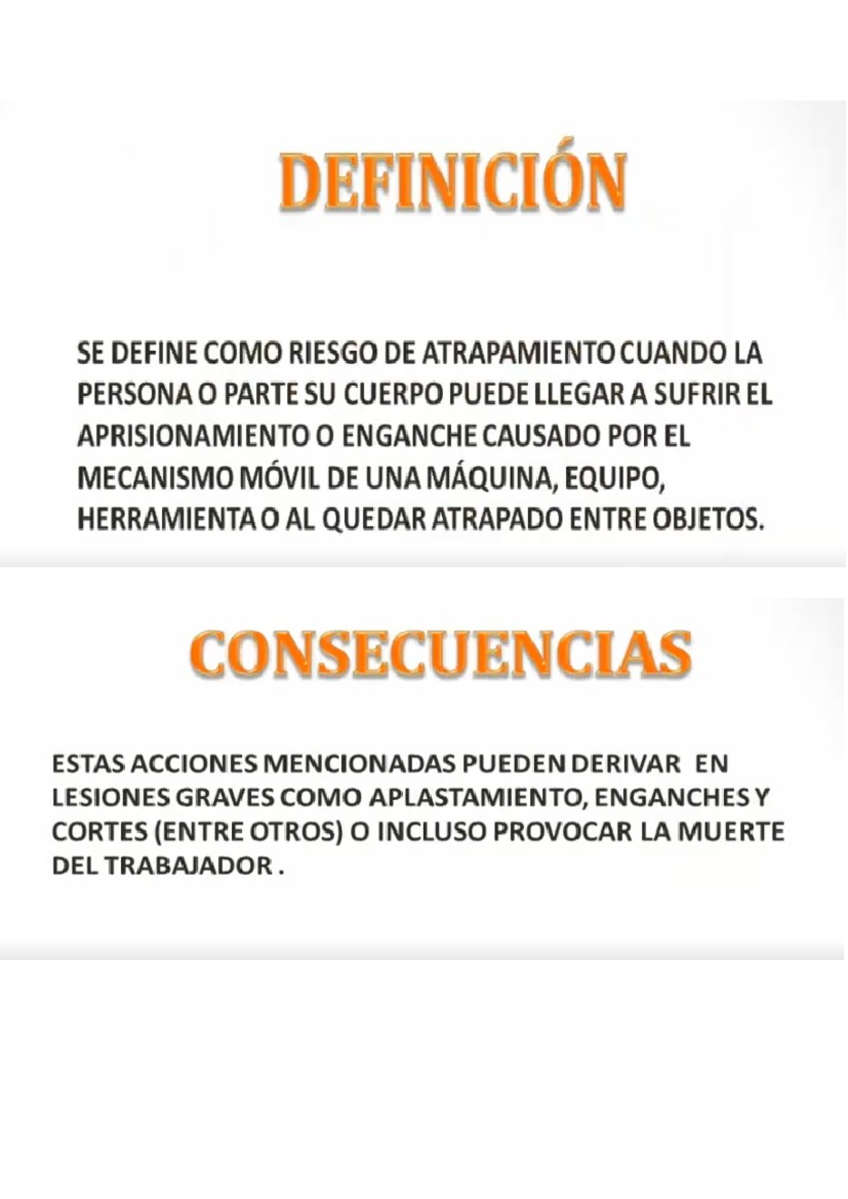 Riesgo de Atrapamiento en Maquinaria: Definición y Consecuencias - Studocu