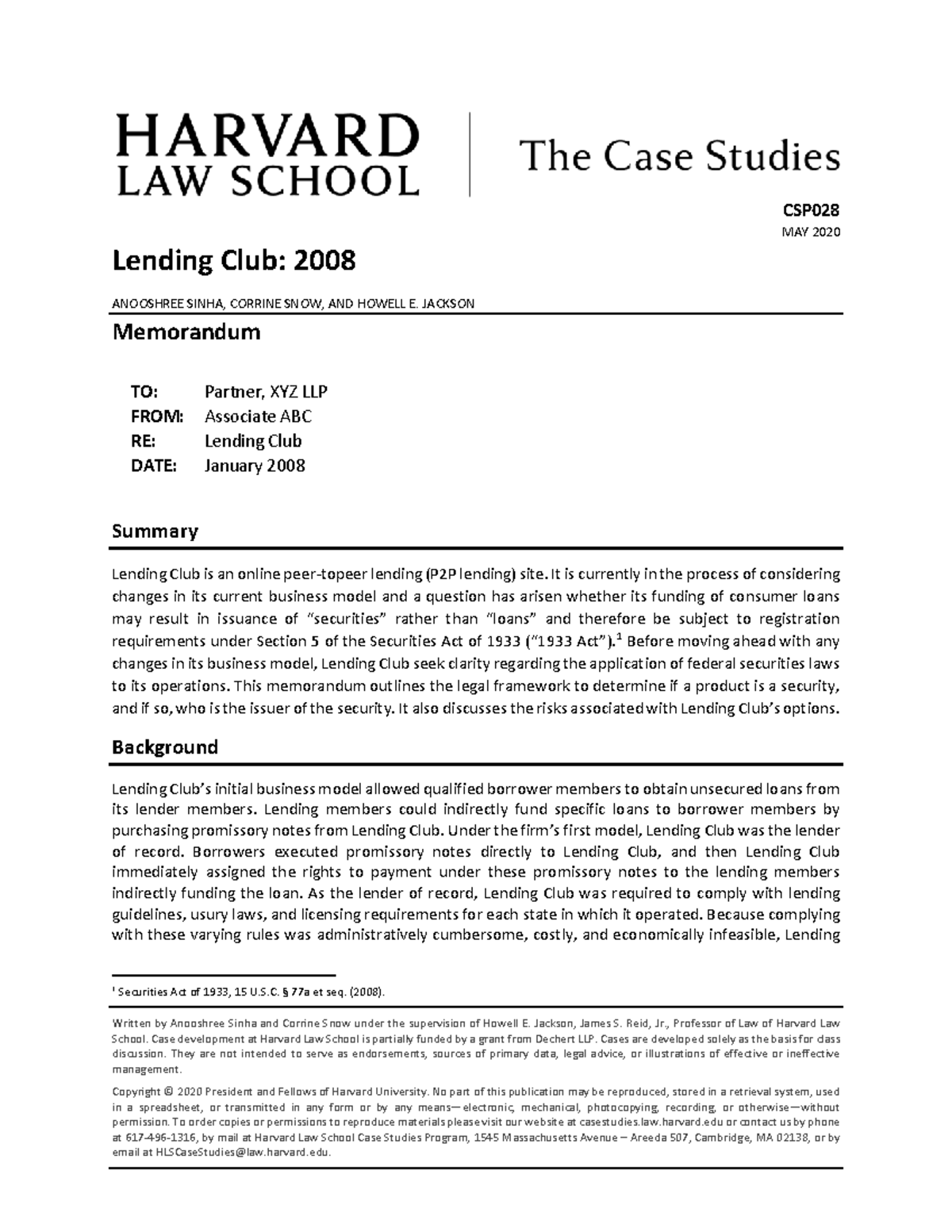 CSP028 Lending Club Case Study: Legal Analysis and Business Model ...