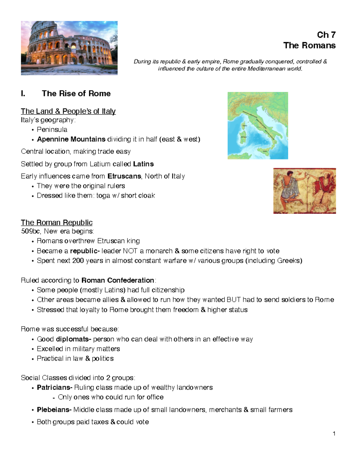 Notes - Ch 7: The Rise and Fall of Rome - History Overview - Studocu