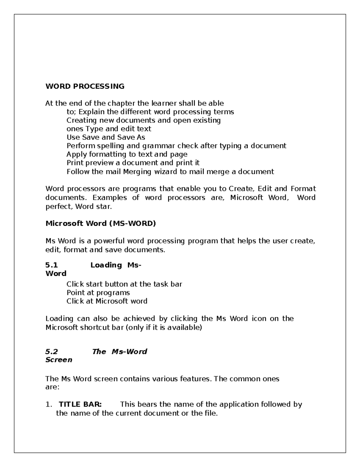 Ms WORD Guide: Comprehensive Word Processing Techniques and Features ...