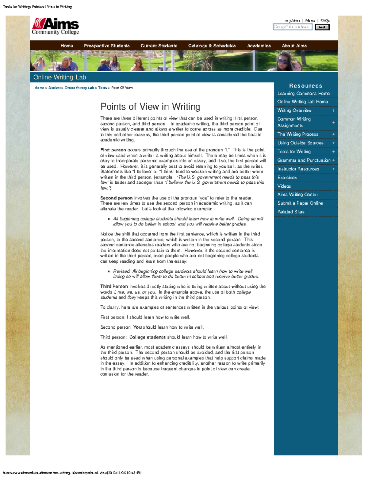 CBC1501 - Tools for Writing: Understanding Points of View - Studocu