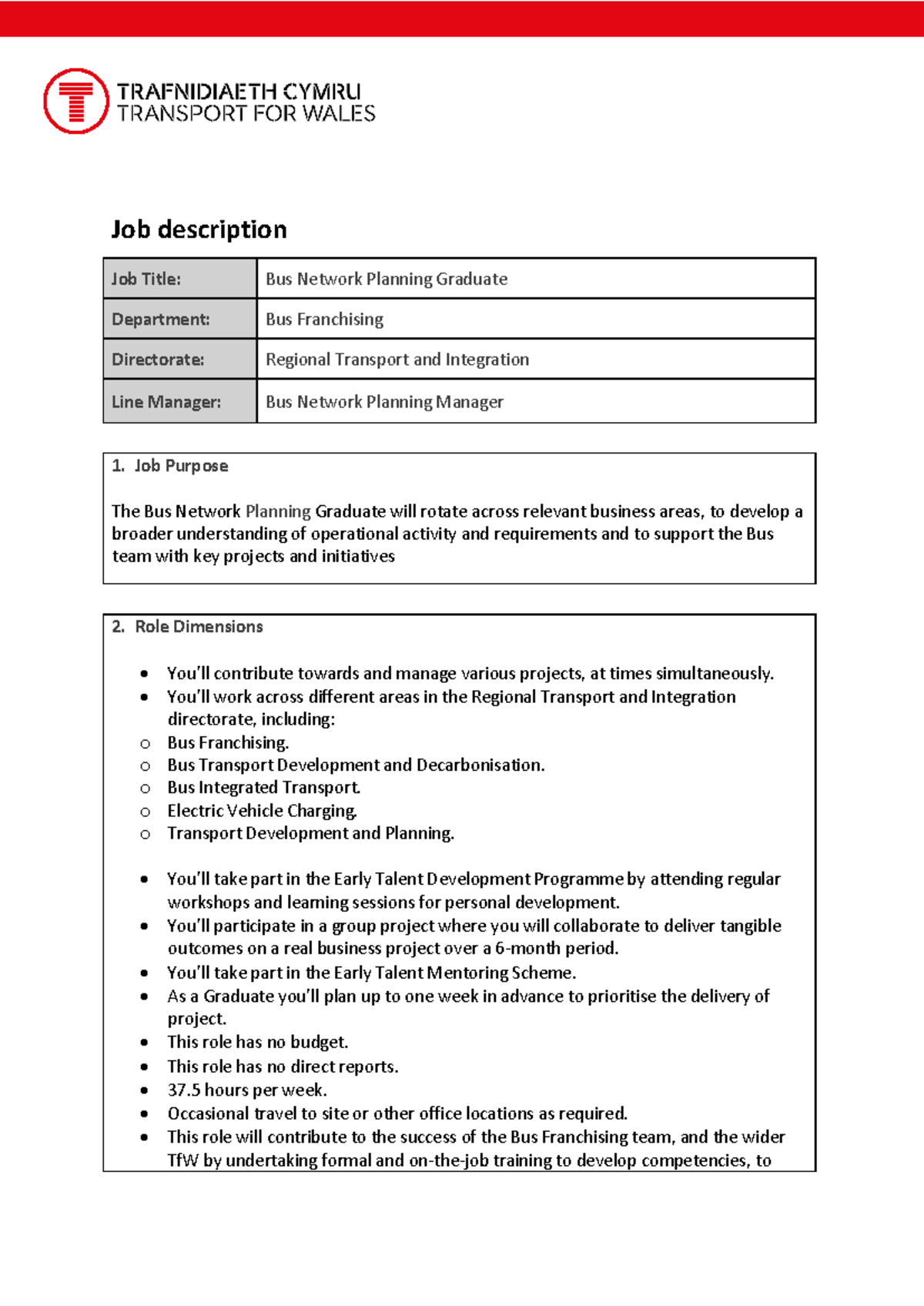 Bus Network Planning Graduate - Job Description Overview - Studocu