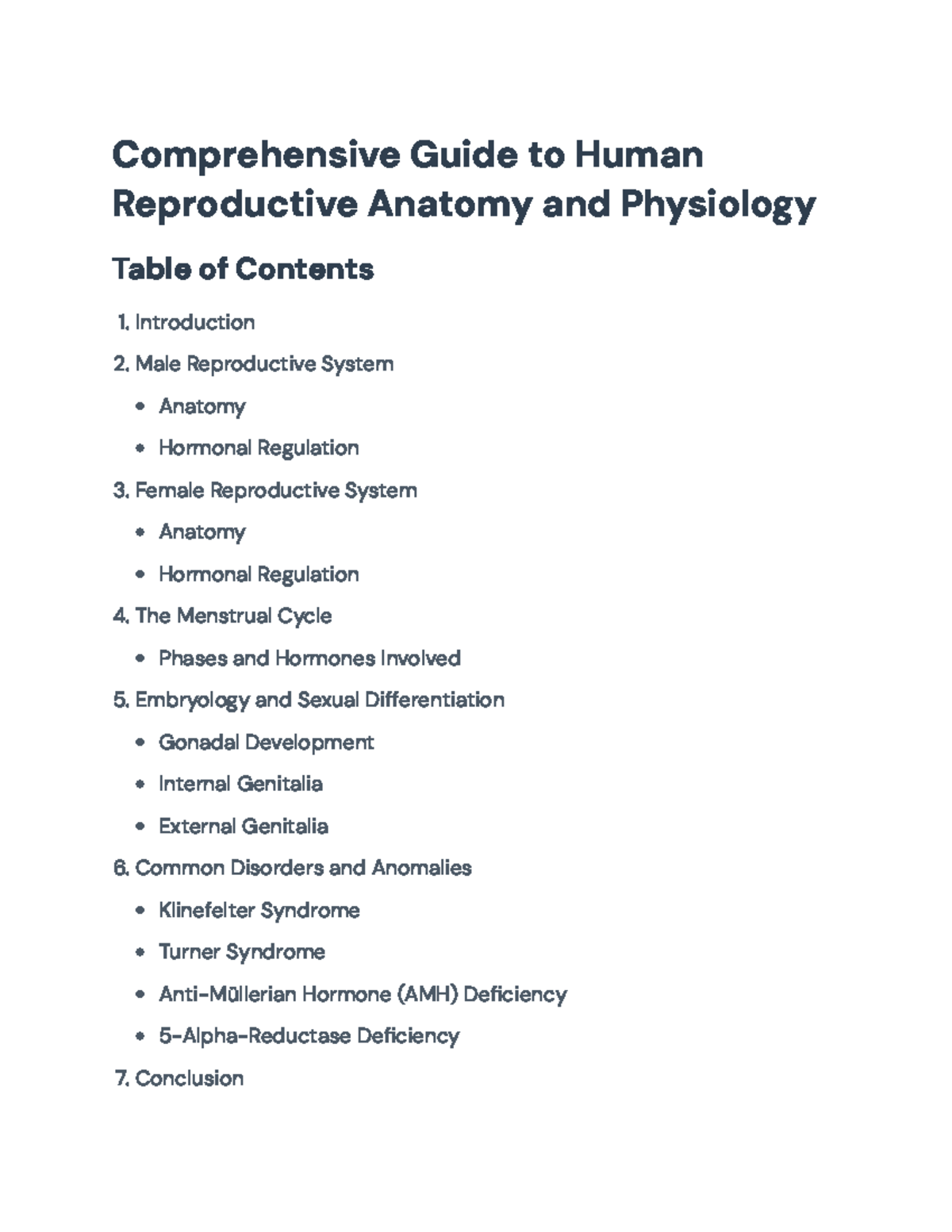 Comprehensive Study on Human Reproductive Anatomy & Physiology ...