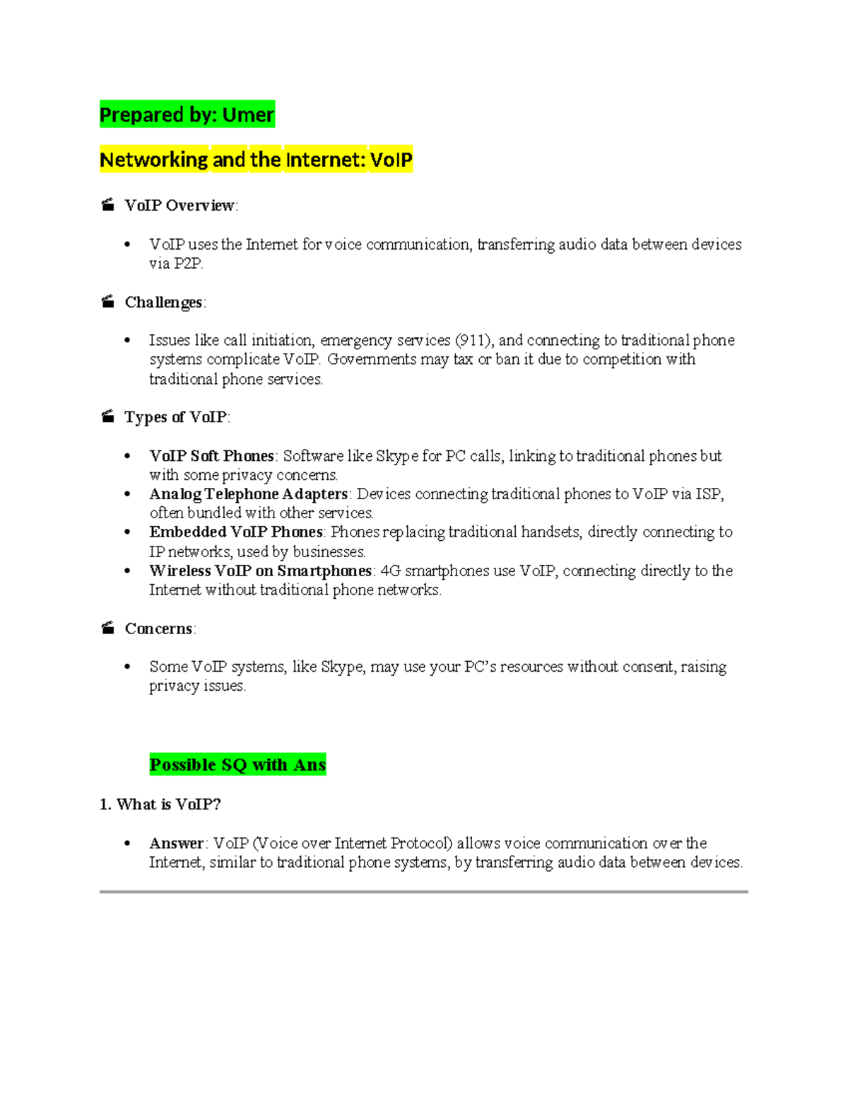 Lesson 68: Understanding VoIP Applications and Challenges - Studocu