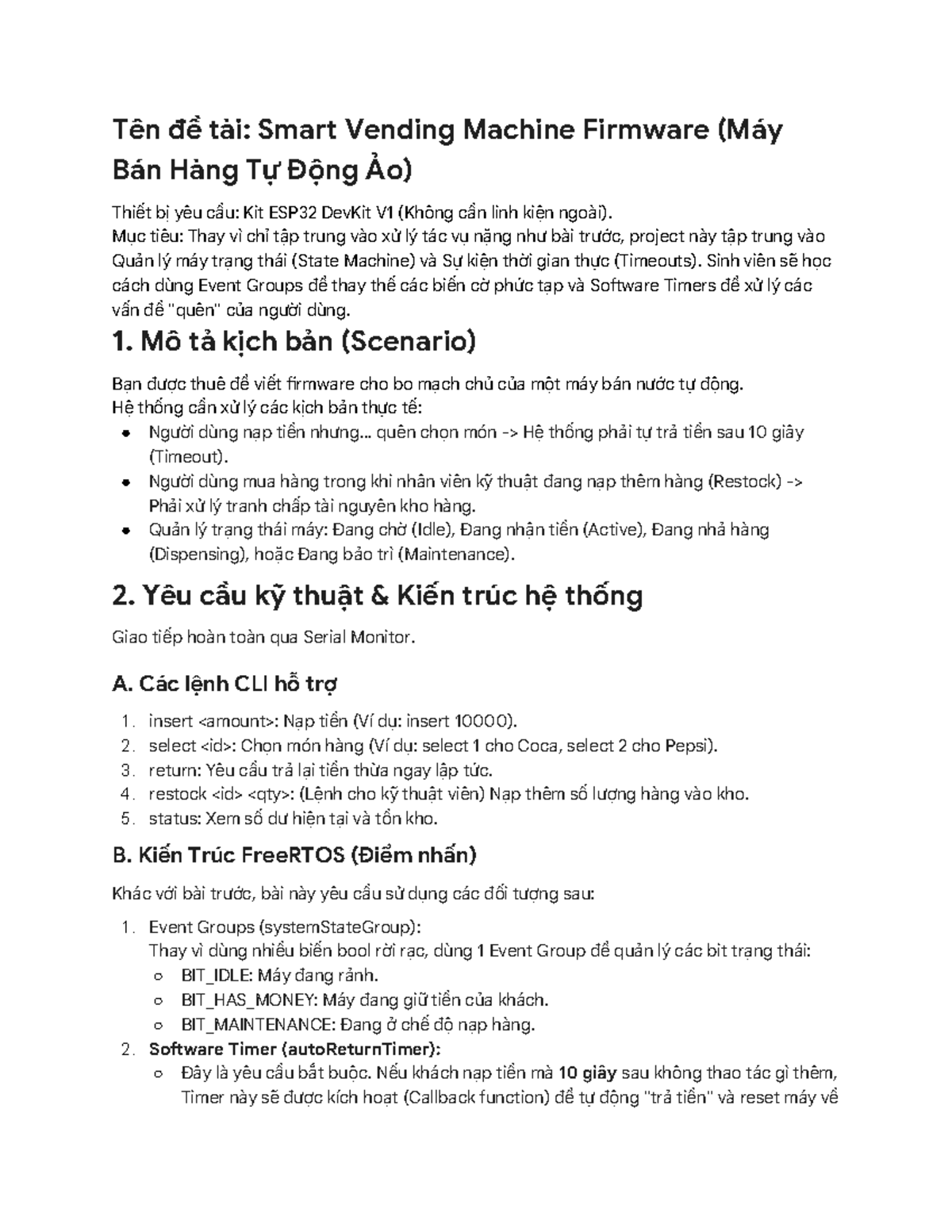 Firmware Development for Smart Vending Machine (ESP32) - Studocu